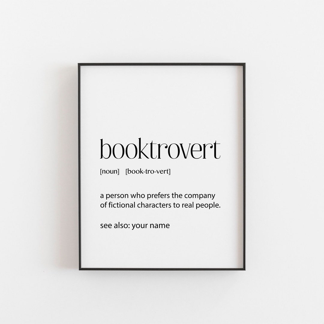 Personalized Booktrovert Definition Print Customized Introverted Reader ...