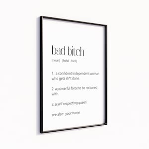 Bad Bitch Definition Print / Personalised Print for Women / Gifts for ...