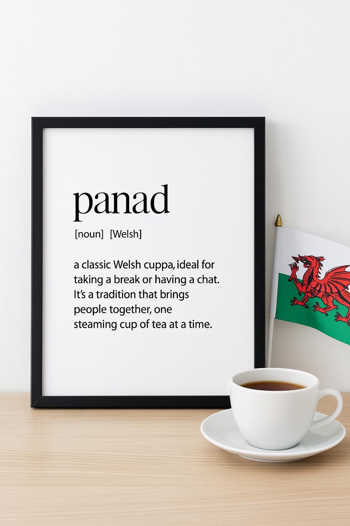 Panad Definition Print | Welsh Poster | Definition Print | Cuppa Tea ...