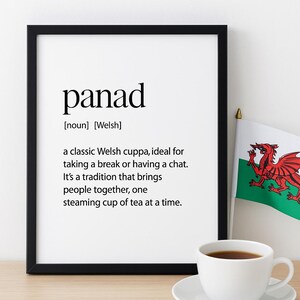 Panad Definition Print | Welsh Poster | Definition Print | Cuppa Tea ...