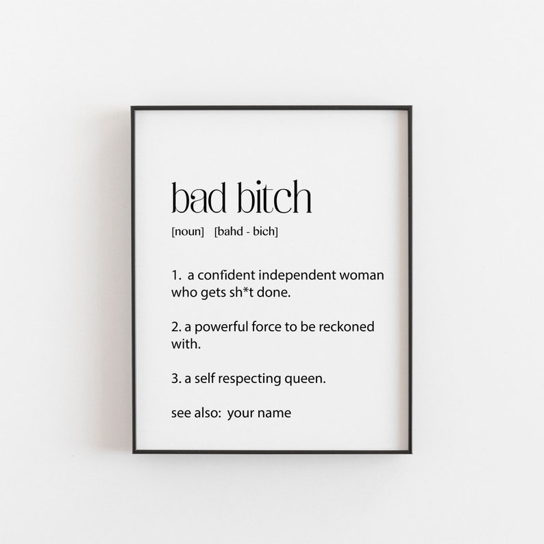 Bad Bitch Definition Print / Personalised Print for Women / Gifts for ...