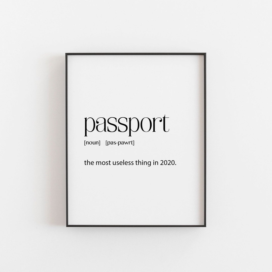 Travel Poster, Passport Definition, Travel Art, Definition Print ...