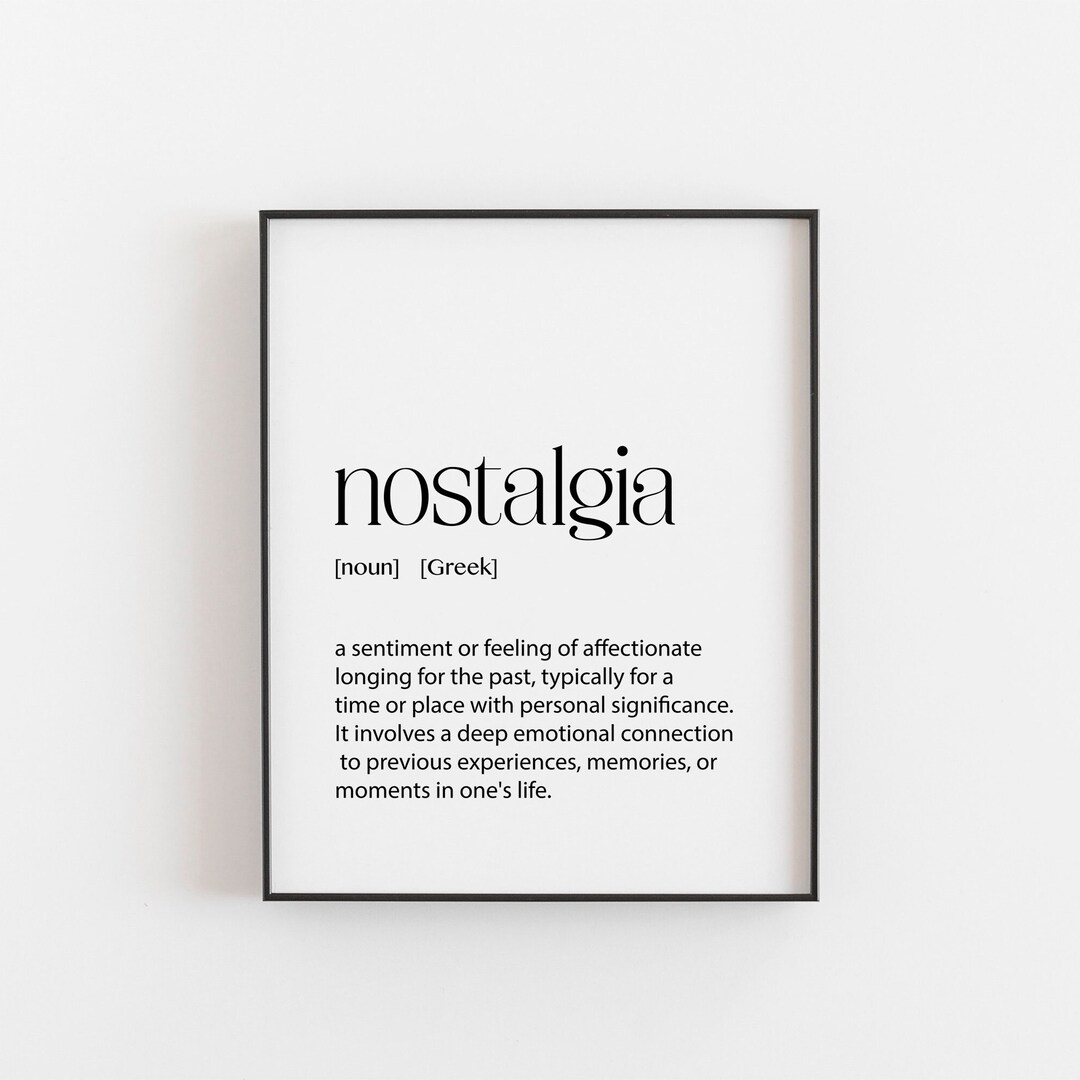 Greek Wall Art, Nostalgia Definition Print, Greek Themed Decor, Greek ...