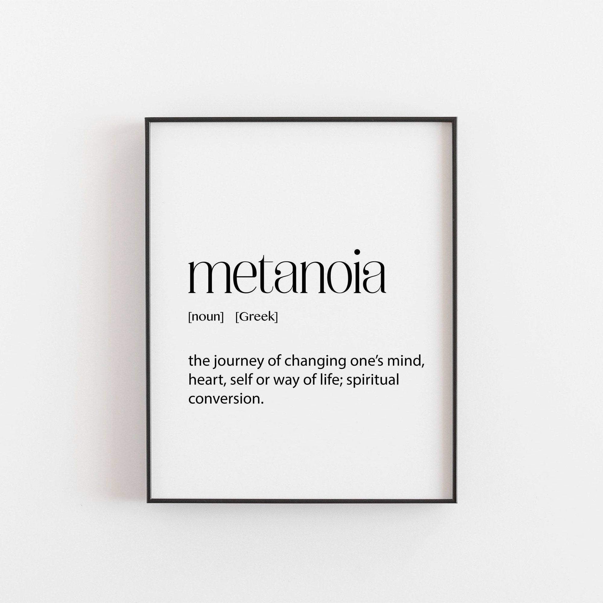 Metanoia Wall Art Prints Greek Gift Definition Poster - Etsy UK
