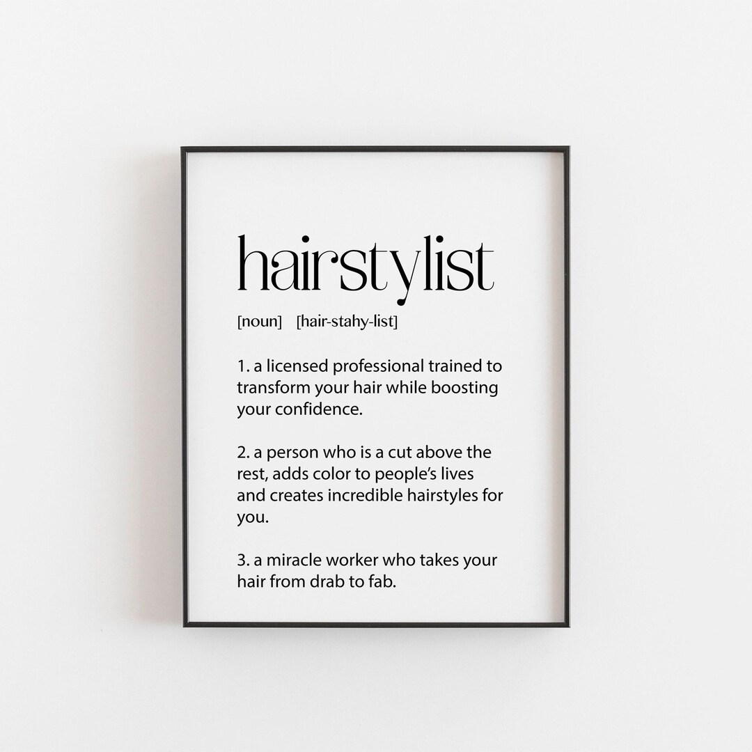 Hairdresser Definition Art Print – Gift for Cosmetology Graduates ...