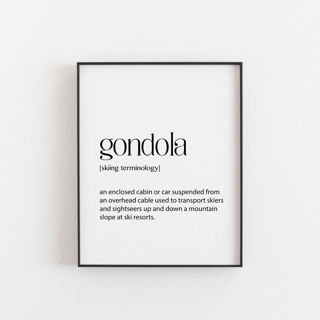 Skiing Gondola Definition Print for the Home Ski Lovers Gifts for ...