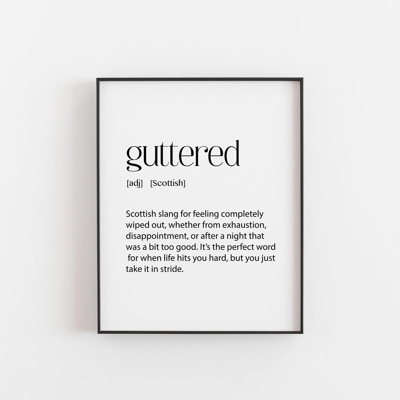 Guttered Definition Print – Scottish Slang Art, Humorous Wall Decor ...
