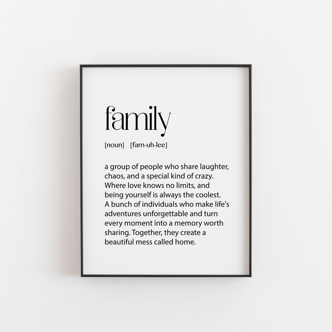 Family Print - Definition Art for Home Decor & Gifting | A2 A3 40x50 ...