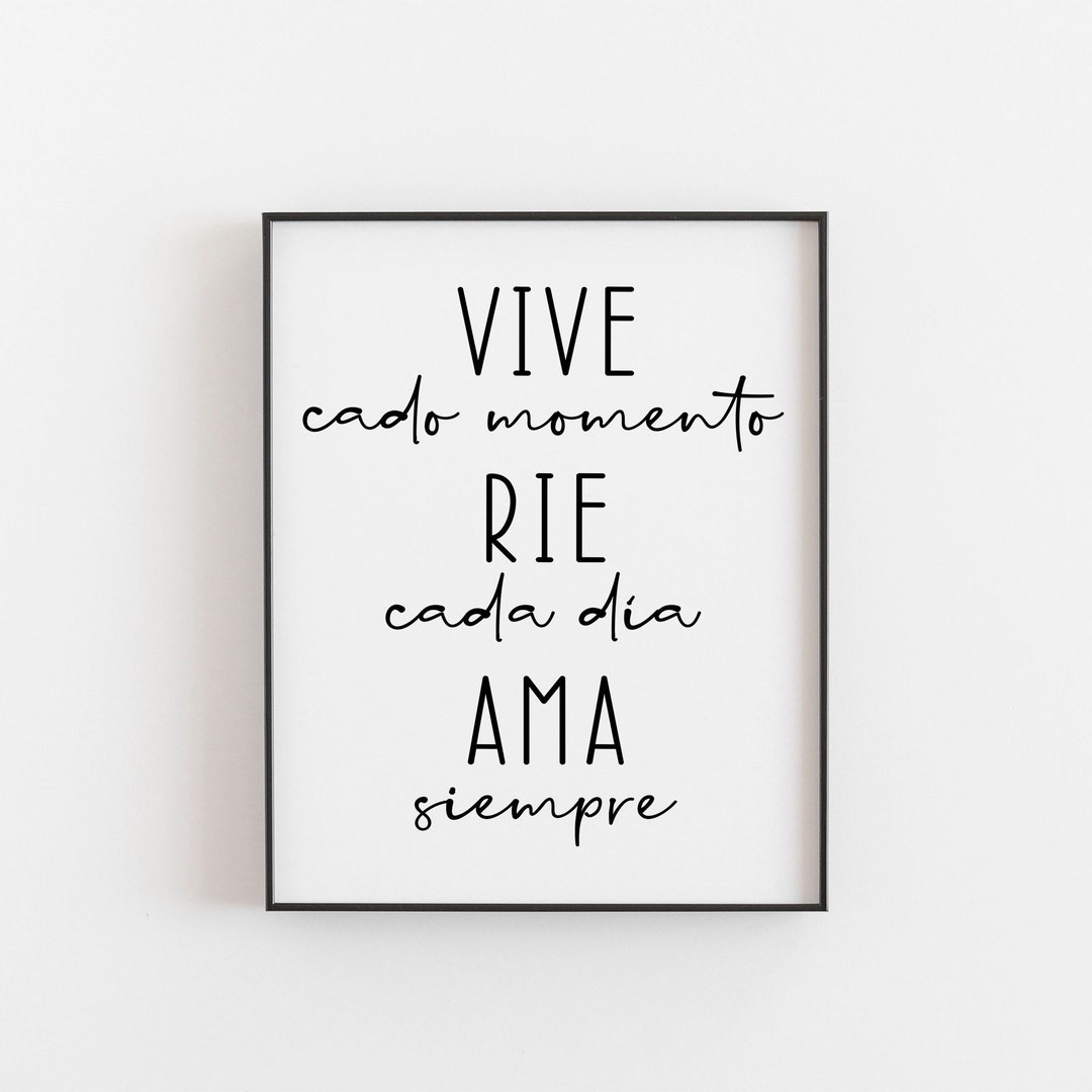Vive Rie Ama Print - Spanish - Spain Poster - Inspirational Art - Daily ...