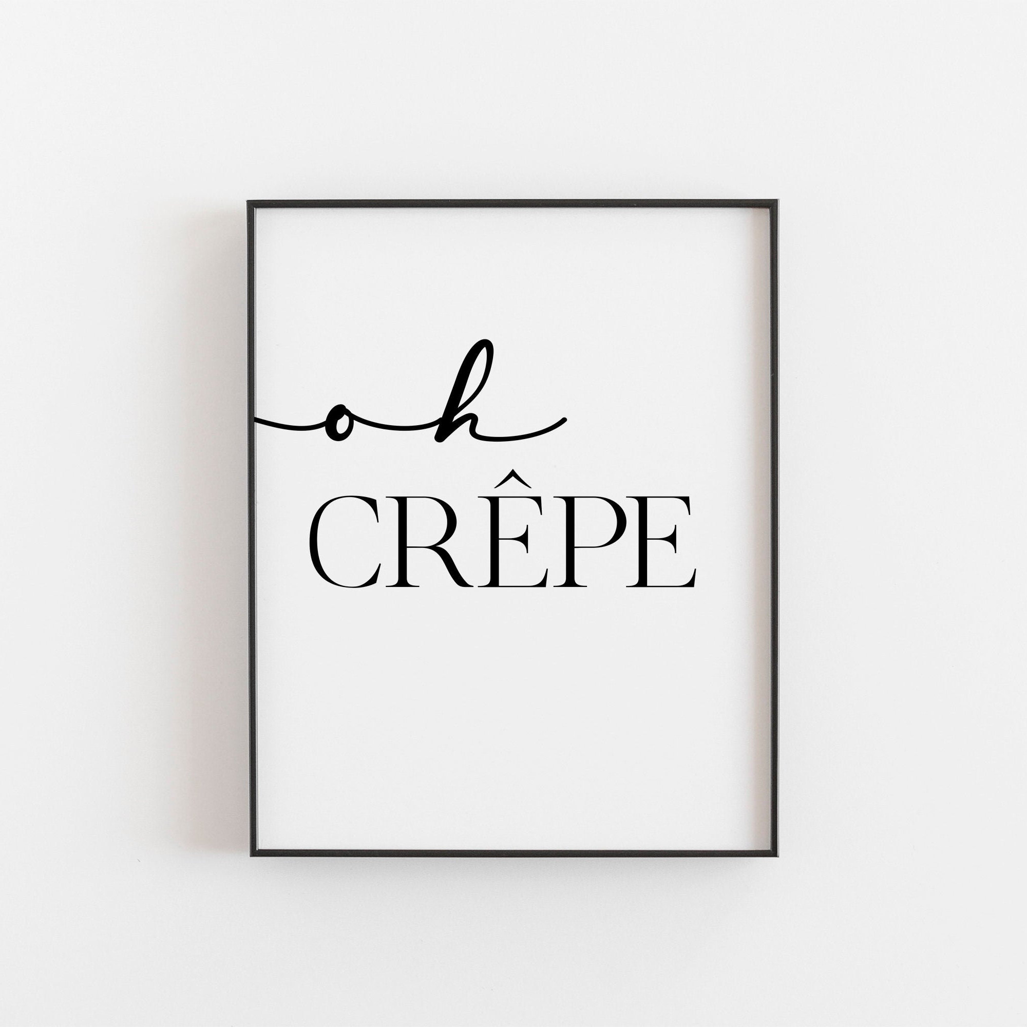 Oh Crepe Print Oh Crepe Poster Oh Crepe Wall Art Kitchen - Etsy