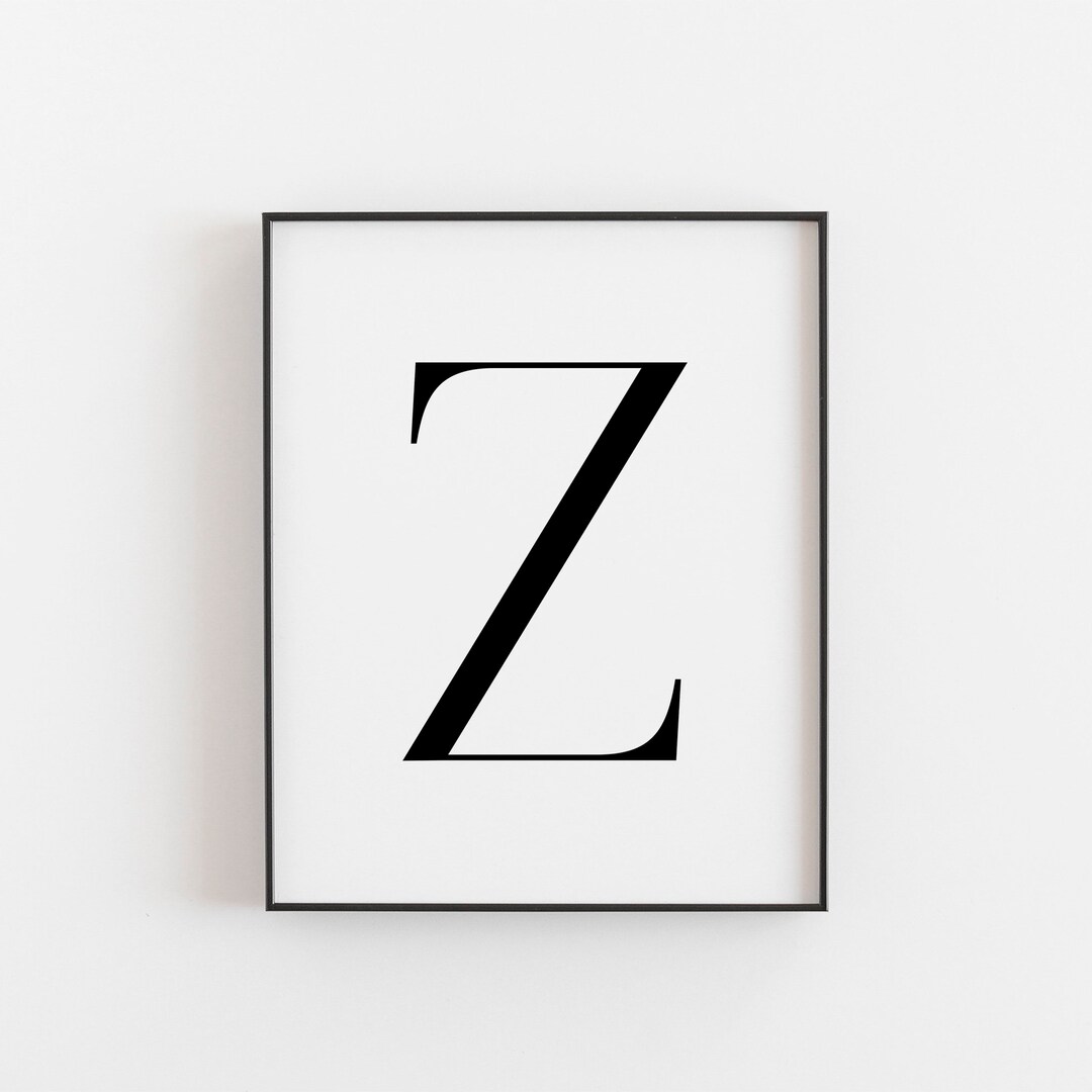 Letter Z Print, Capital Letter Z, Modern, Minimalist, Elegant, Wall Art ...