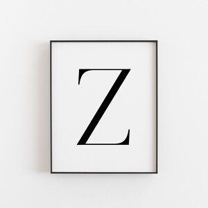 Letter Z Print, Capital Letter Z, Modern, Minimalist, Elegant, Wall Art ...