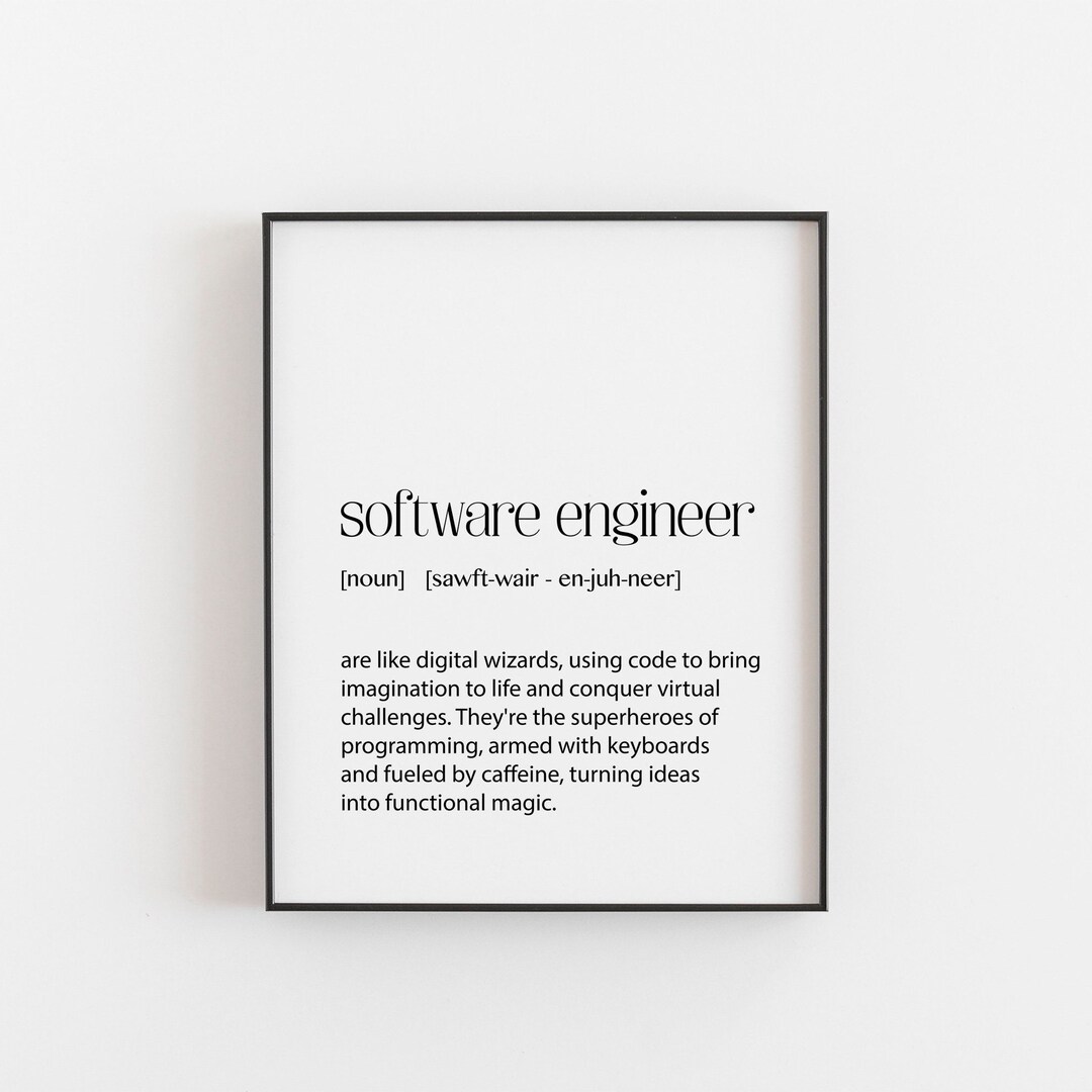 Software Engineer Definition Print - Code Magician, Digital Wizardry ...