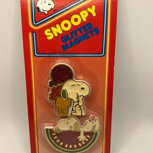 Rare Peanuts Snoopy Glitter Refrigerator Magnets! Mint in Pack! - Etsy