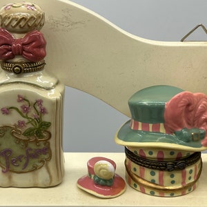 PHB Vintage Porcelain Hinged Box and Trinket Boxes. Popcorn, Perfume ...