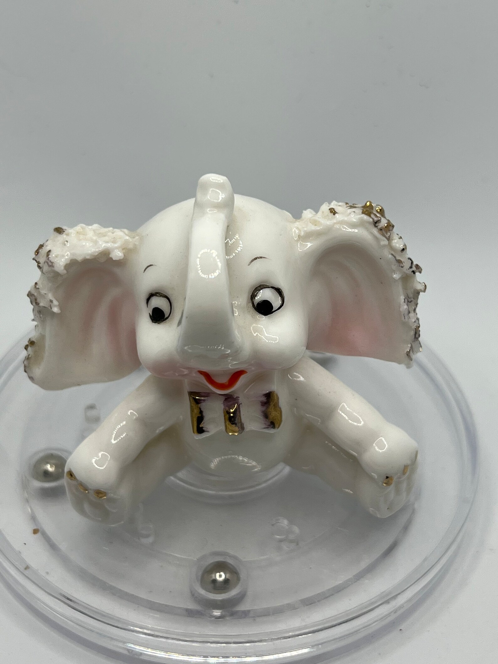 Vintage Spaghetti Trimmed Miniature Elephant Figurine. - Etsy