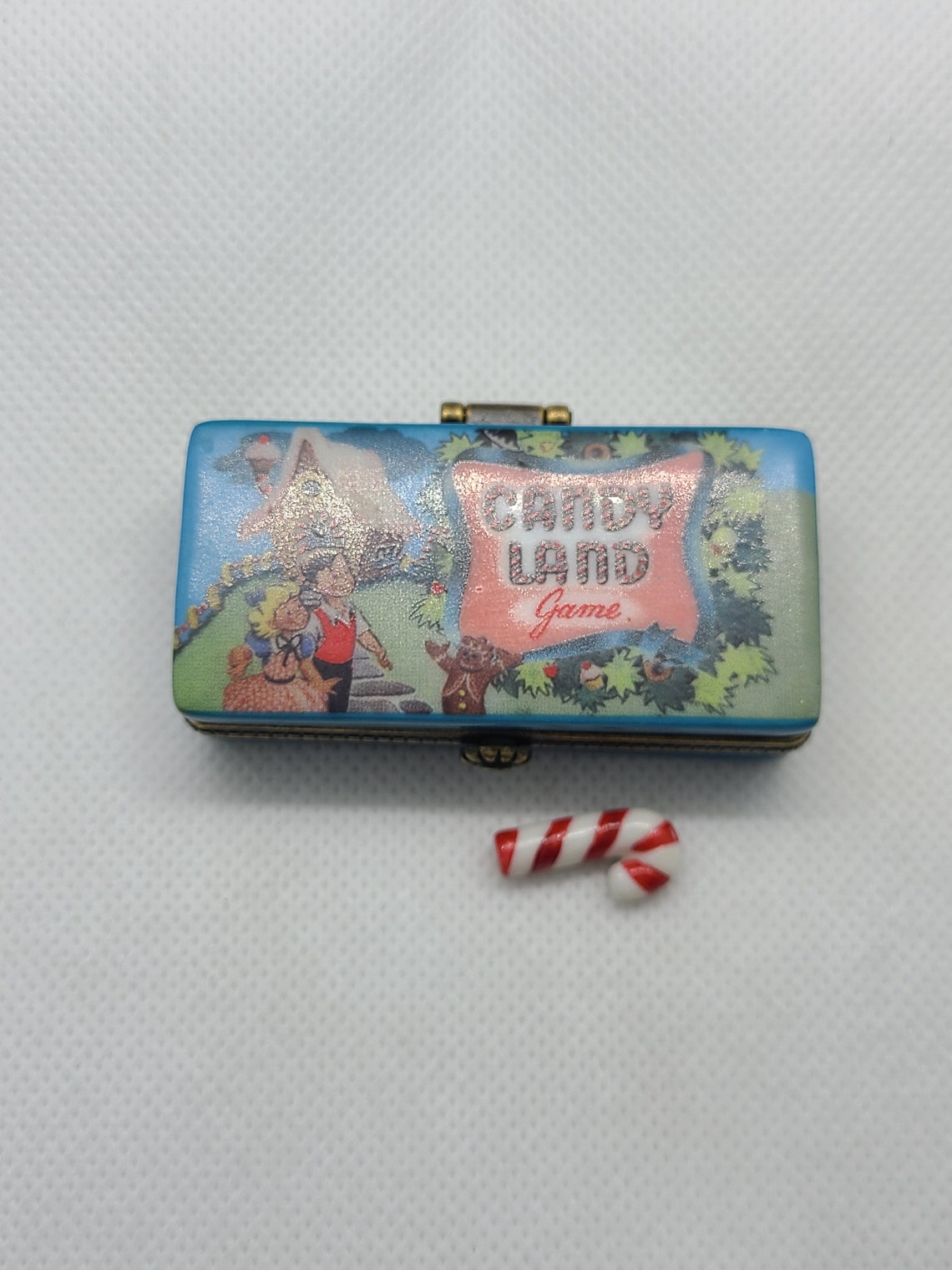 Candyland Game Porcelain Hinged Box With Candy Cane Trinket. | Etsy