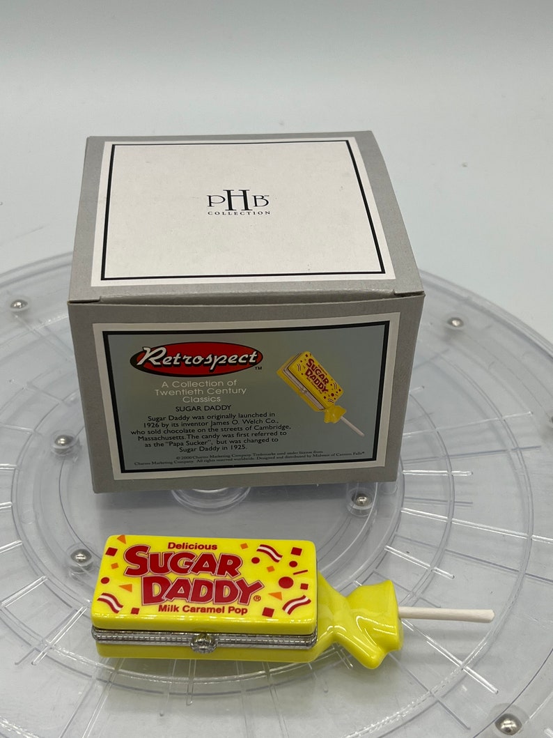 Retrospect Sugar Daddy Lollipop PHB Porcelain Hinged Trinket Box With ...