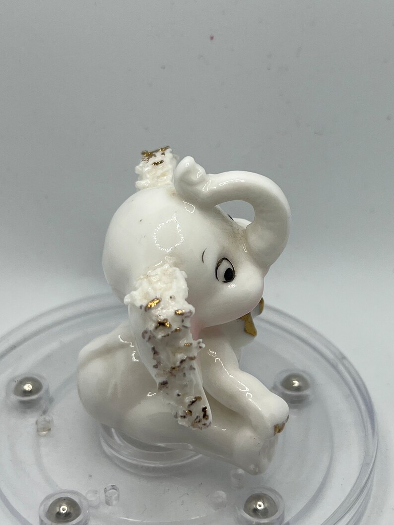 Vintage Spaghetti Trimmed Miniature Elephant Figurine. - Etsy