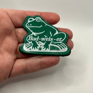 1995 Frog Budweiser Beer Advertising “bud-weis-er” Refrigerator Magnet ...