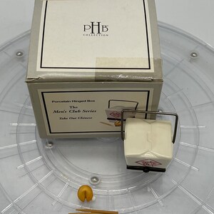 Vintage PHB Chinese Take Out Porcelain Hinged Box With Chop Sticks and ...