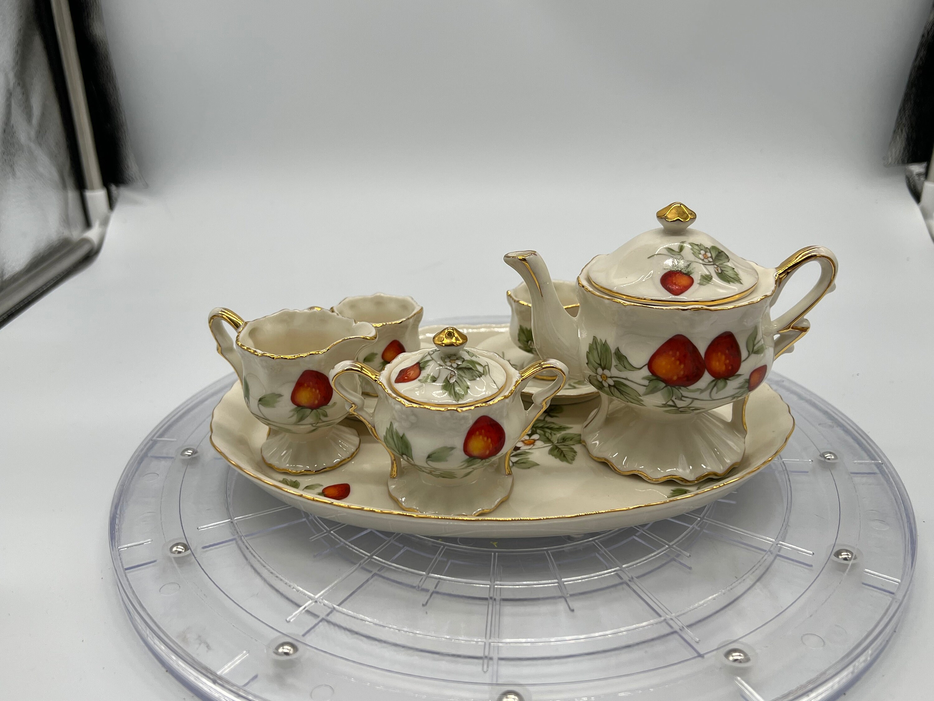 Gorgeous Porcelain Miniature Strawberry and Vines Tea Set With - Etsy