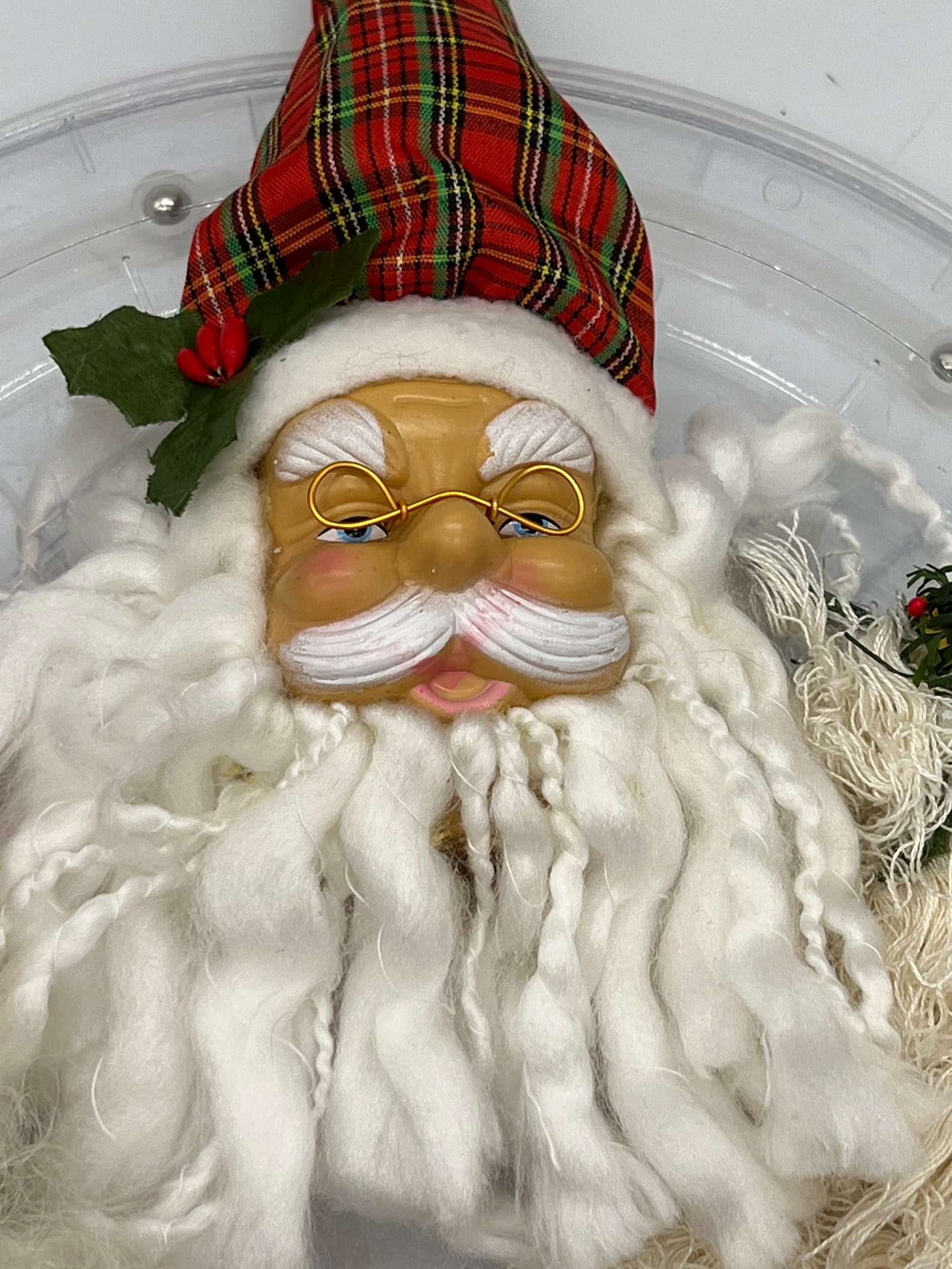 Vintage Porcelain and Plastic Santa Head Christmas Ornaments. - Etsy