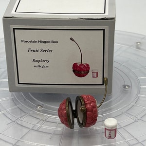 Raspberry Porcelain Hinged Trinket Box - Fruit Series - Etsy