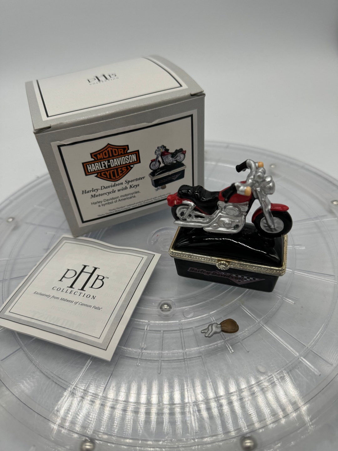 Harley-davidson Sportster Motorcycle Porcelain Hinged Box With Key ...