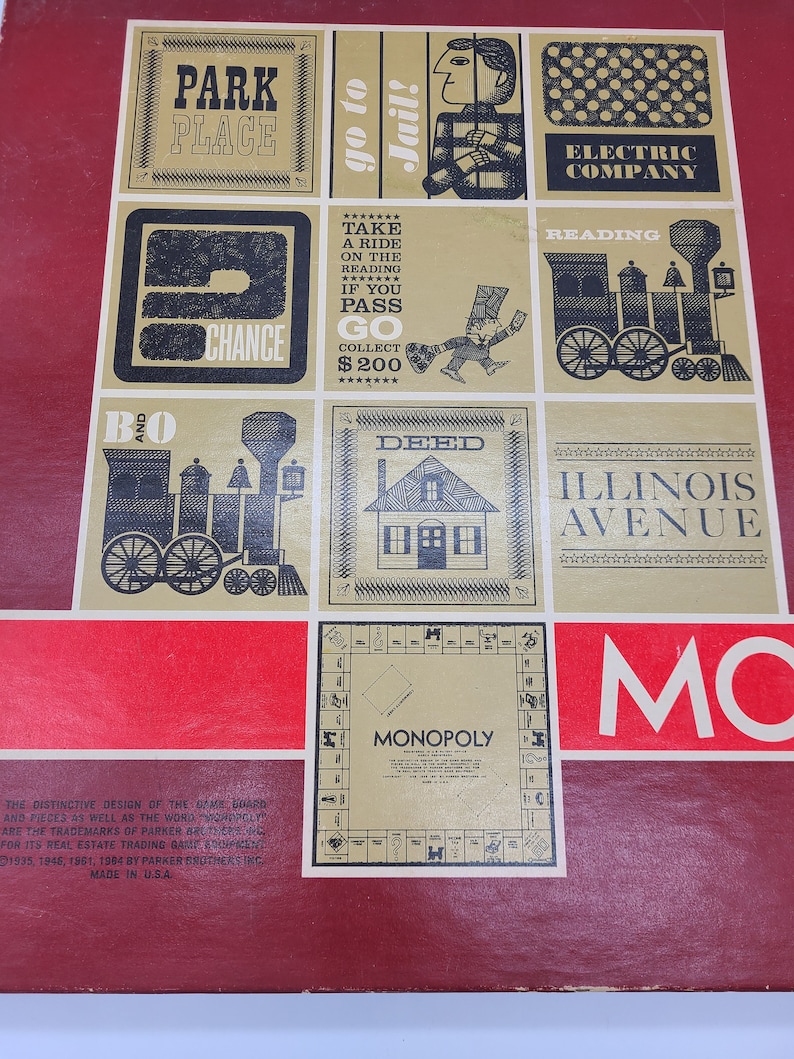 Vintage 1964 Red Box Monopoly Board Game. - Etsy