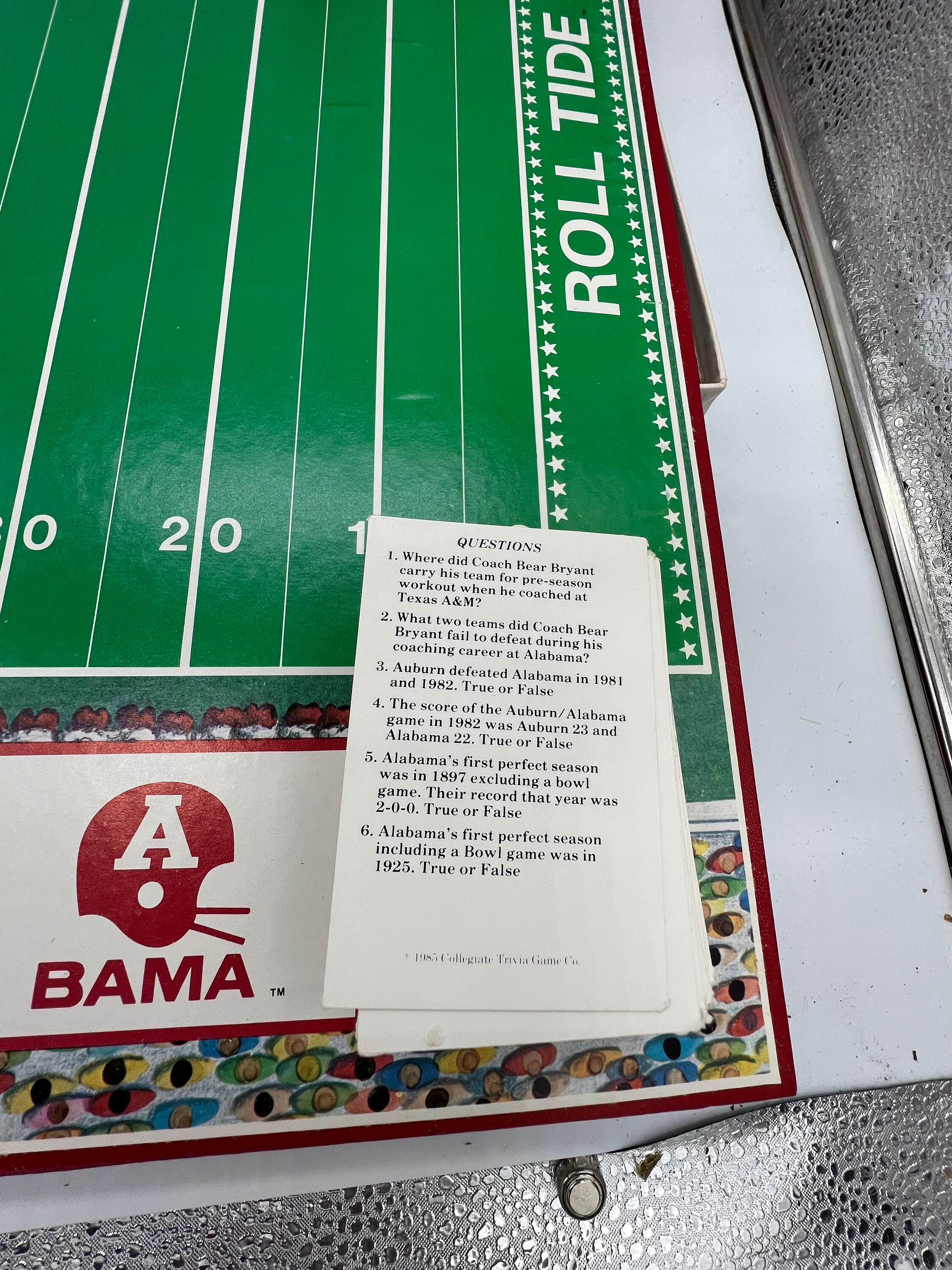1985 Alabama Football Trivia Board Game. - Etsy