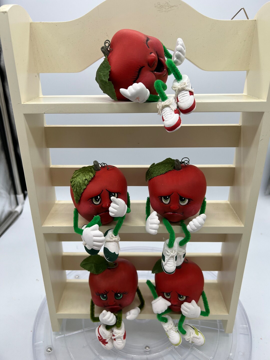 Vintage Anthropomorphic Hand Painted Apple Ceramic Figurines. Sold ...