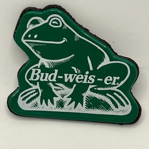 1995 Frog Budweiser Beer Advertising “bud-weis-er” Refrigerator Magnet ...