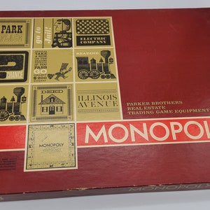 Vintage 1964 Red Box Monopoly Board Game. - Etsy
