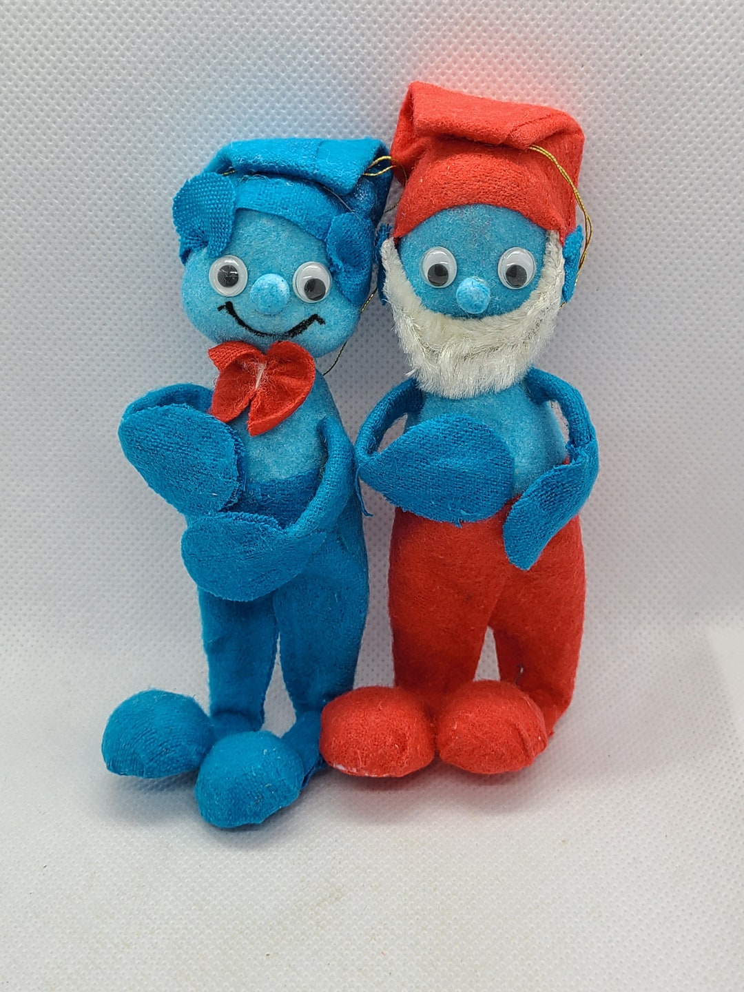 Vintage Felt Smurf Christmas Tree Ornaments. Popa Smurf and Smurf. - Etsy