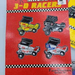Vintage 3-D Racers Refrigerator Magnets Mint in Pack. Sold Separately ...