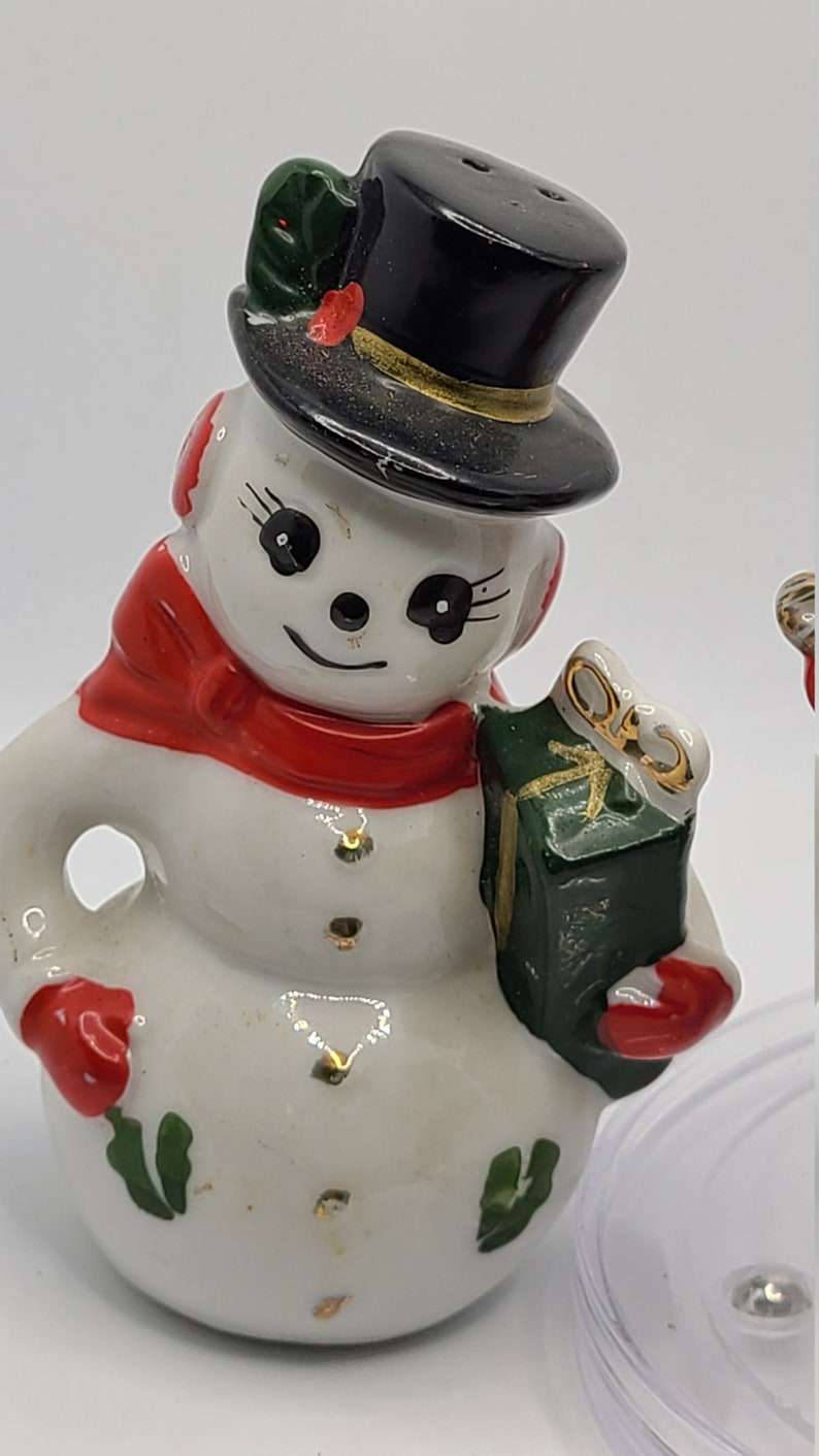 Vintage Anthropomorphic Snowman and Snowwoman Salt and Pepper - Etsy