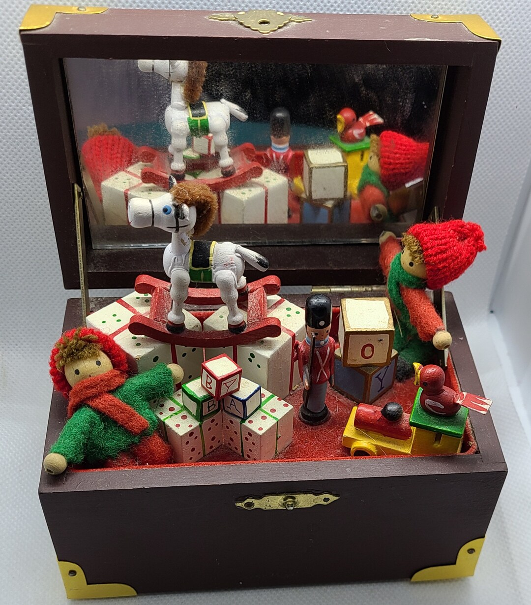 Vintage Wood Toybox Music Box. Plays "these Are A Few of My Favorite ...