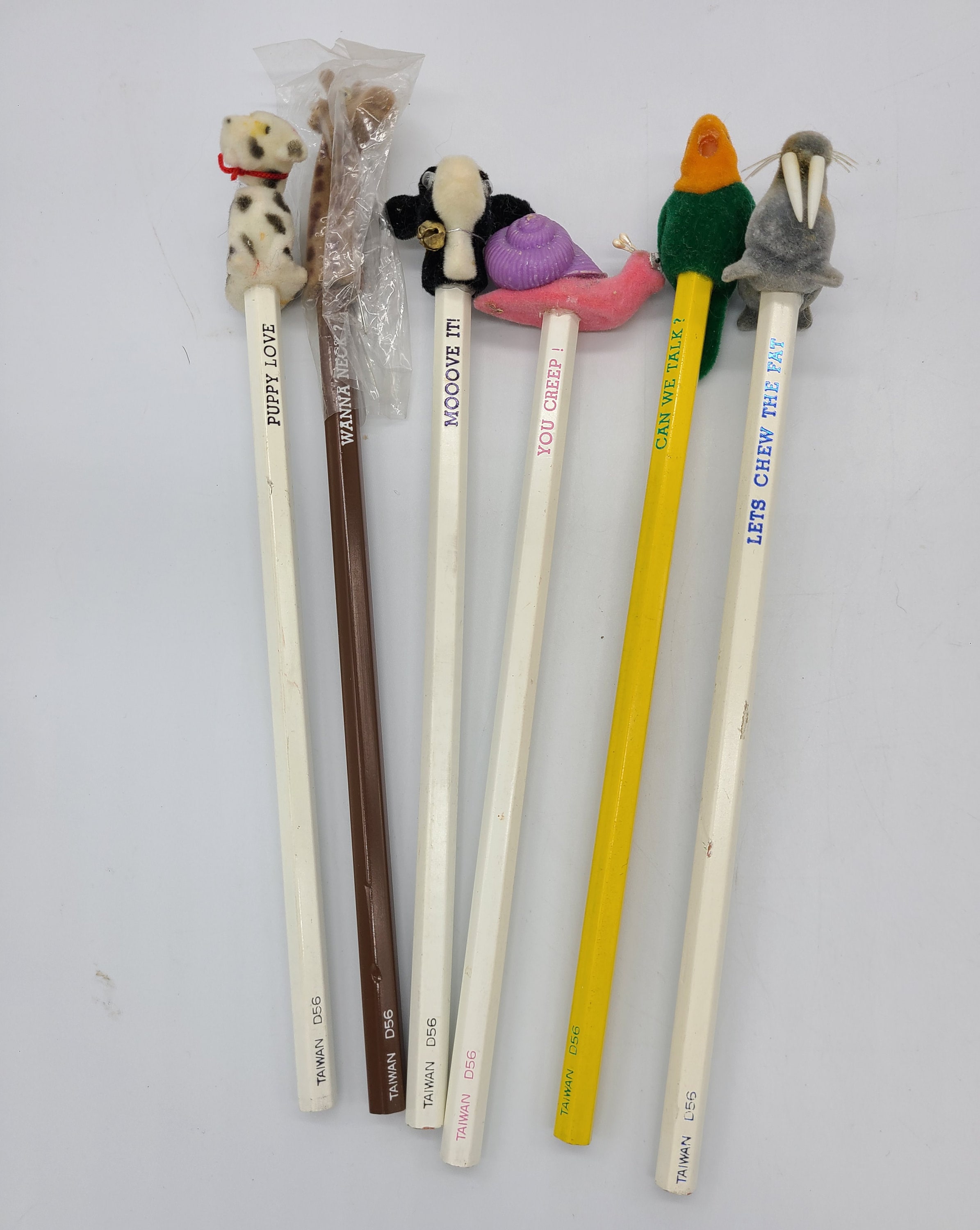 Vintage Flocked Animal School Pencils. Sold Separately | Etsy