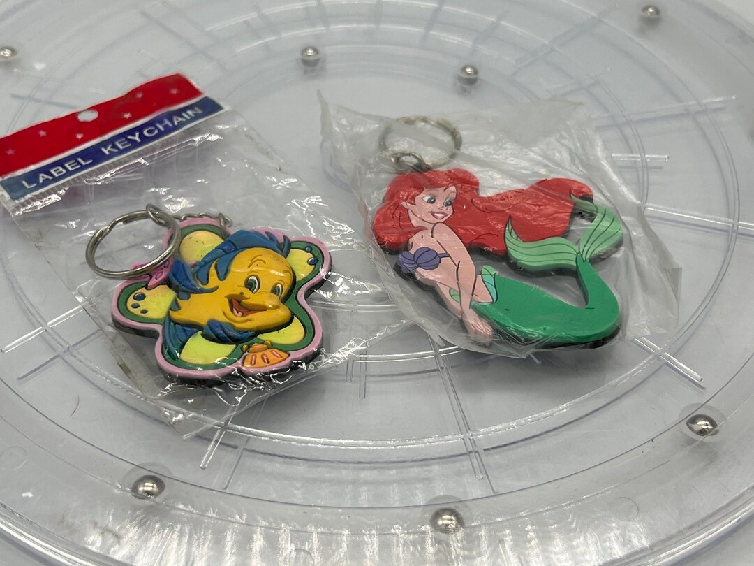 Vintage Disney’s Little Mermaid Ariel and Flounder Key Chains. Sold ...