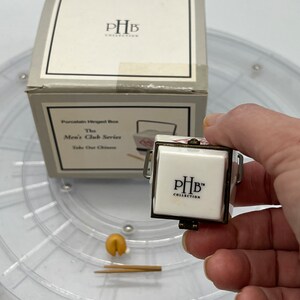 Vintage PHB Chinese Take Out Porcelain Hinged Box With Chop Sticks and ...