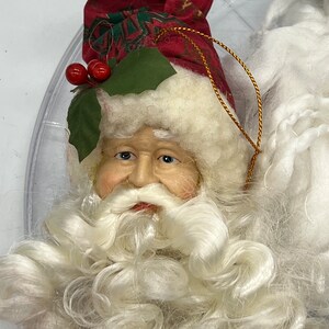 Vintage Porcelain and Plastic Santa Head Christmas Ornaments. Sold ...