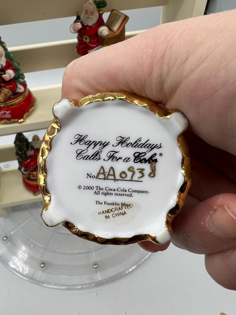 2000 Franklin Mint Coco-cola Santa PHB Porcelain Hinged Boxes. - Etsy
