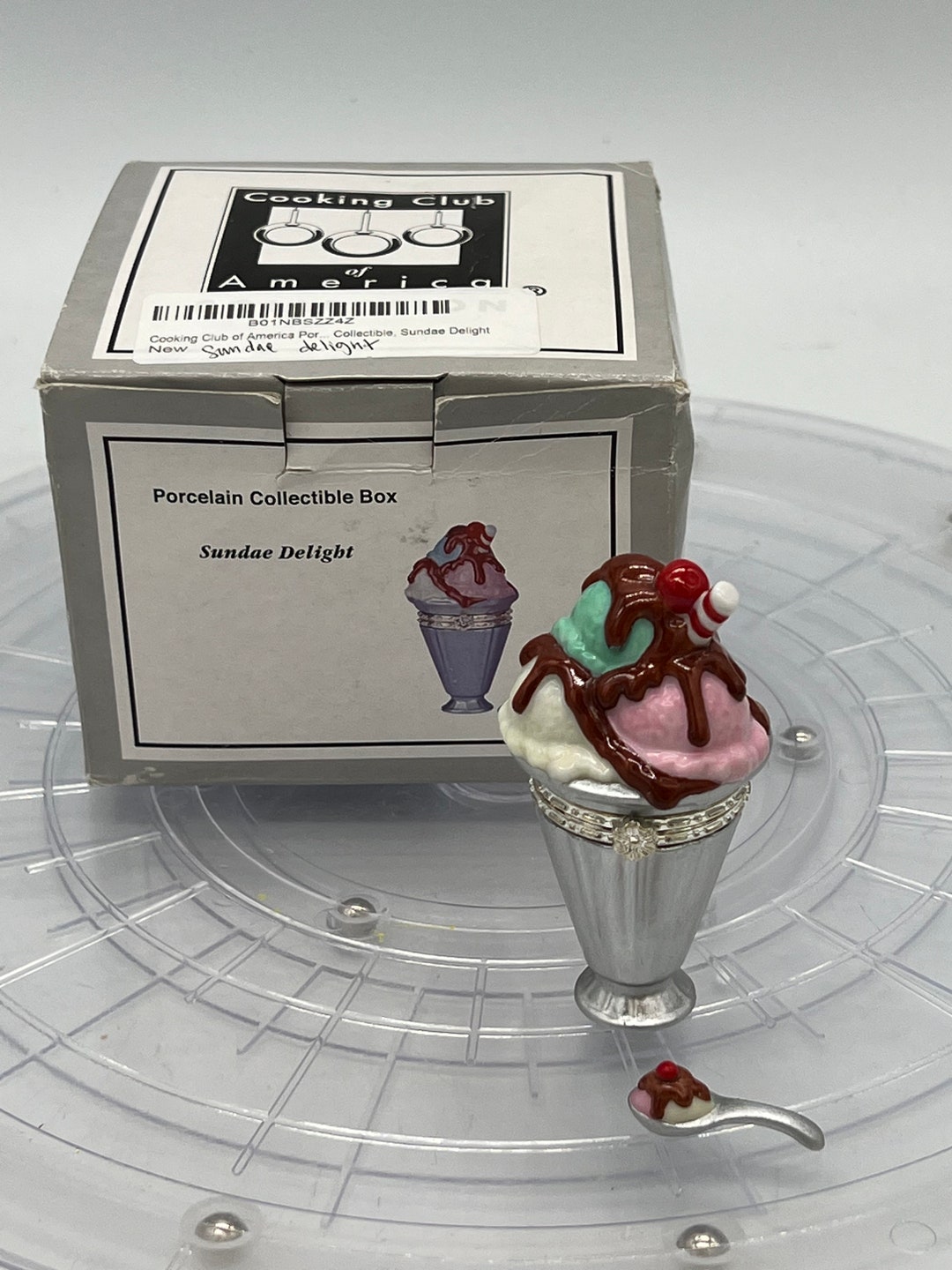 Vintage Sundae Delight With Spoon With Ice Cream Trinket Porcelain ...