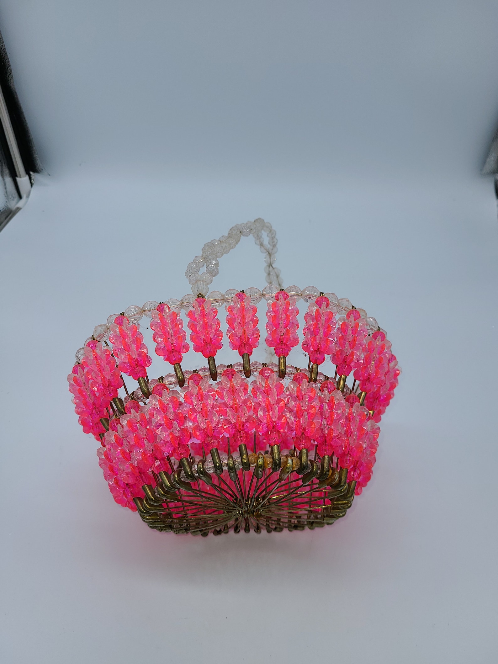 Gorgeous Vintage Safety Pin & Bead Basket. - Etsy