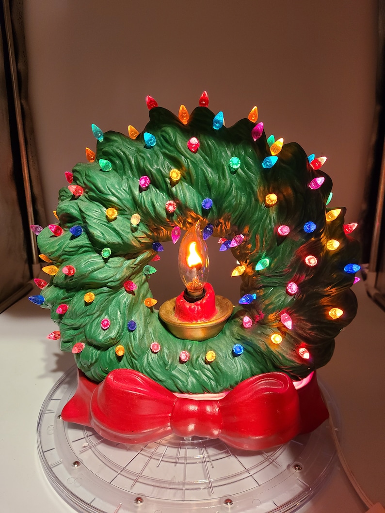 Vintage Hand Painted Ceramic Flickering Candle Christmas - Etsy