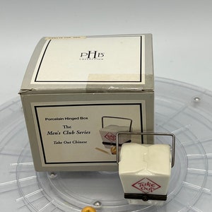 Vintage PHB Chinese Take Out Porcelain Hinged Box With Chop Sticks and ...