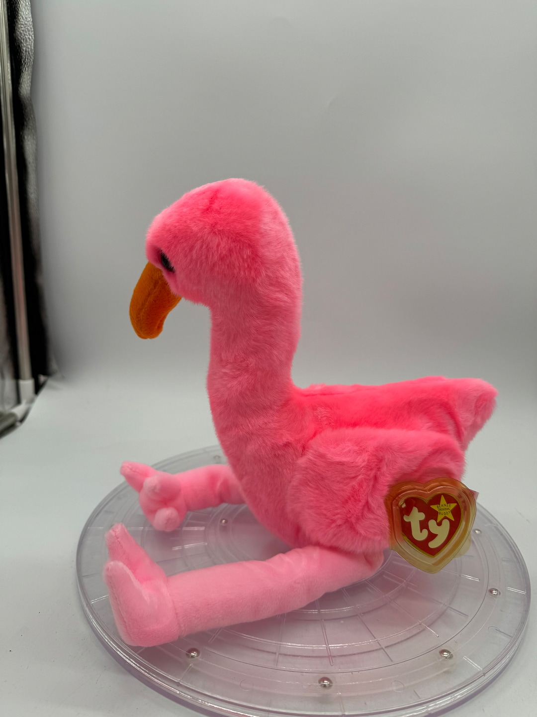 1998 TY Beanie Buddy Pinky Flamingo With Hang Tag and Tush Tag. New Old ...