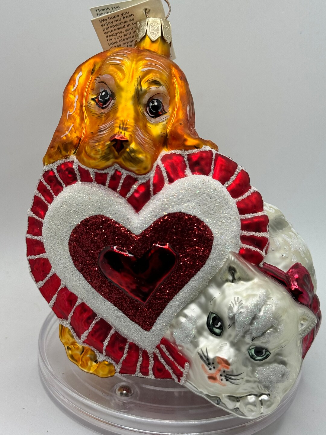 Slavic Treasures Dog and Cat Hand Blown Glass Ornament With Box - Etsy