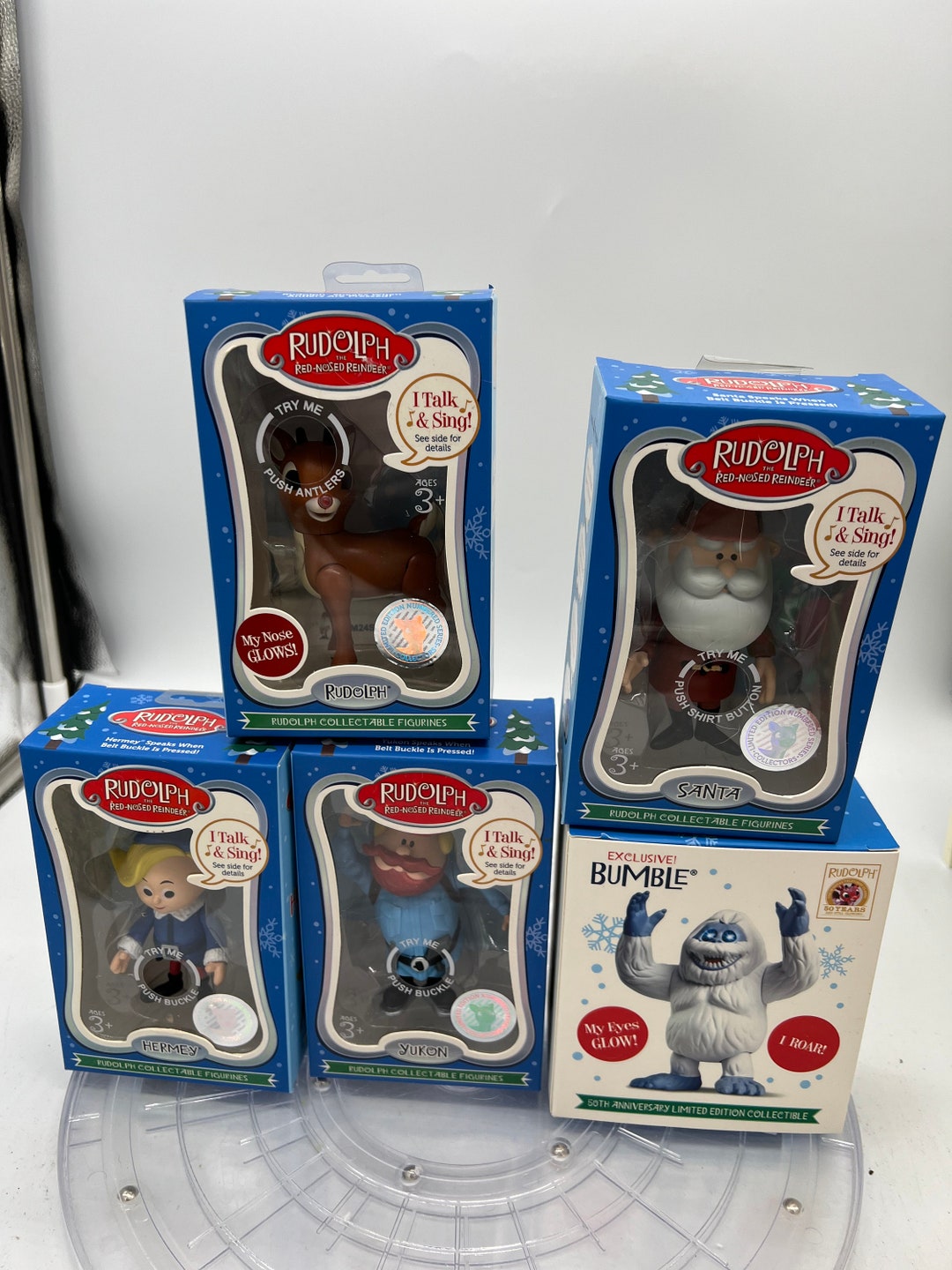 Rudolph Collectible Talk and Sing Figures. Rudolph, Santa, Hermey ...